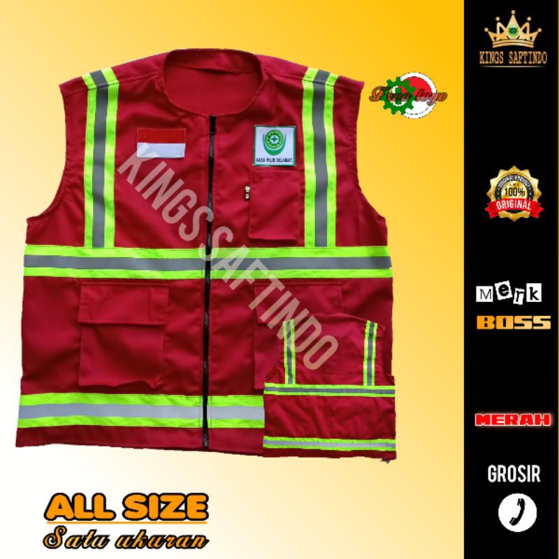 Jual ROMPI SAFETY VEST HSE MERAH-ROMPI SAFETY PROYEK-ROMPI KERJA ...