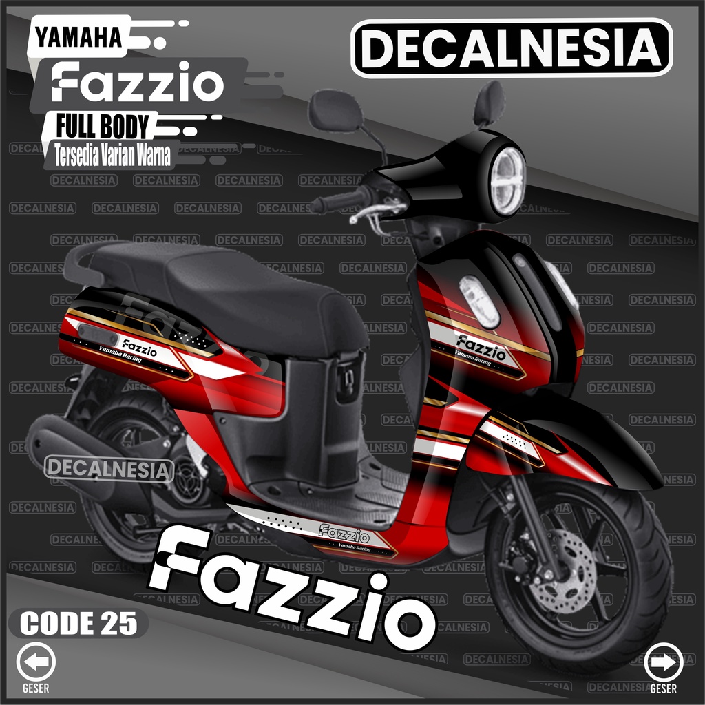 Jual Sticker Decal Yamaha Fazzio Full Body Sticker Motor Variasi 2022 ...