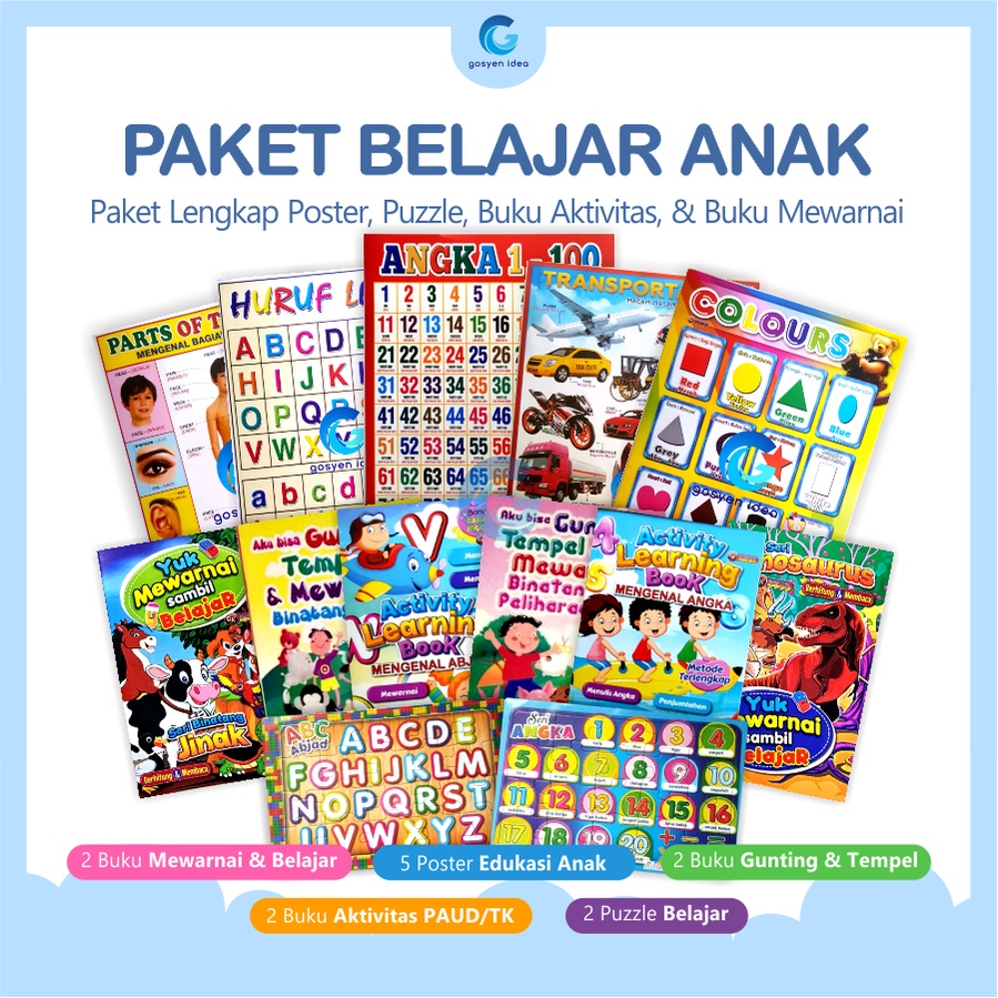 Jual Paket Belajar Anak - Paket Buku Aktivitas Poster Belajar Puzzle ... Jual Paket Belajar Anak - Paket Buku Aktivitas Poster Belajar Puzzle ...