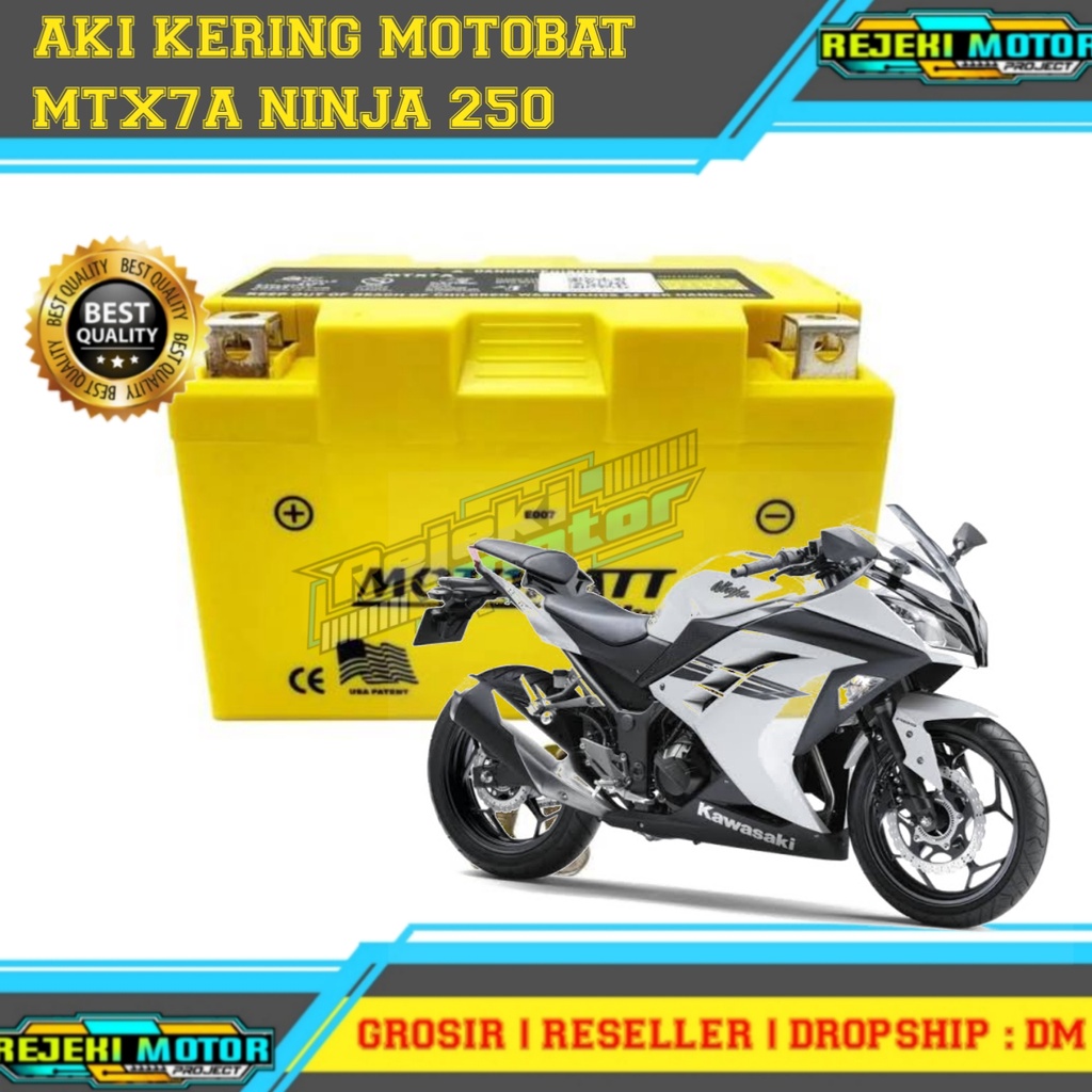 Jual AKI MOTOR MOTOBAT ACU KERING NINJA 250 ORIGINAL | Shopee Indonesia