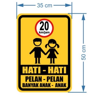 Jual Rambu Hati-Hati Banyak Anak-Anak 35cm x 50cm | Shopee Indonesia