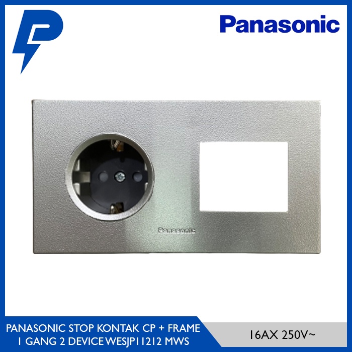 Jual PANASONIC Stop Kontak dgn Ground & 2 Gang Style E Series Silver ...