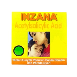 Jual INZANA 4 TABLET KUNYAH ASAM ASETILSALISILAT PENURUN DEMAM NYERI ...