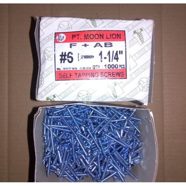 Jual Skrup Tapping 3cm / Tapping Screw 6 x 1 1/4" / Skrup Putih 6 x 1 1 ...