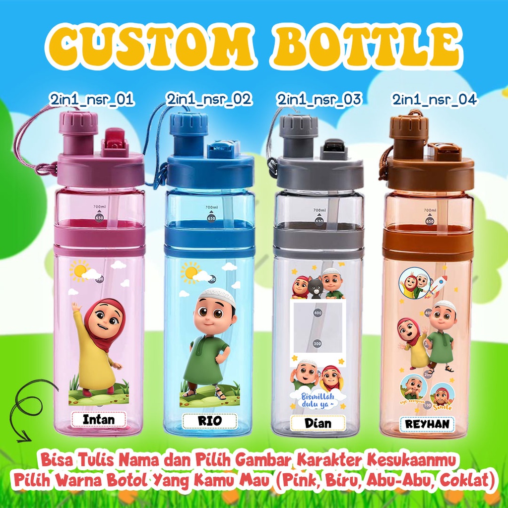 Jual BOTOL MINUM 2 IN 1 CUSTOM DESAIN NUSSA RARA KAPASITAS 700ML | Shopee Indonesia