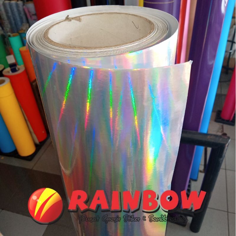 Jual Stiker Chrome Pelangi Skotlet Silver Stiker Hologram | Stiker ...
