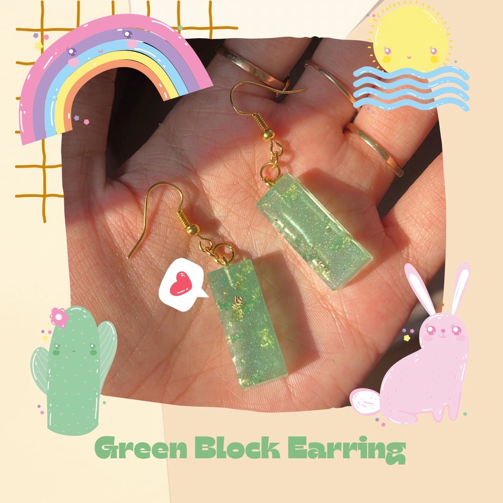 Jual Rectangular Earring (Anting Resin Persegi Panjang) | Shopee Indonesia
