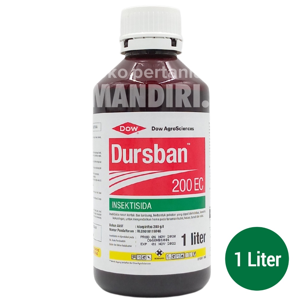 Jual INSEKTISIDA DURSBAN 200 EC - 1 LITER | Shopee Indonesia