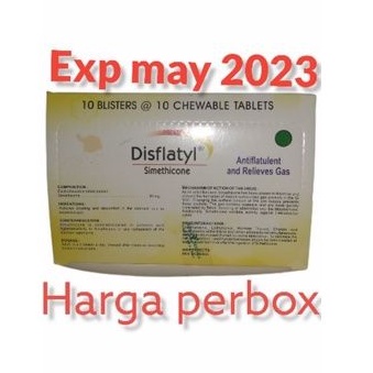 Jual Disflatyl box 10 Blister @ 10 Tablet Kunyah untuk Meredakan ...