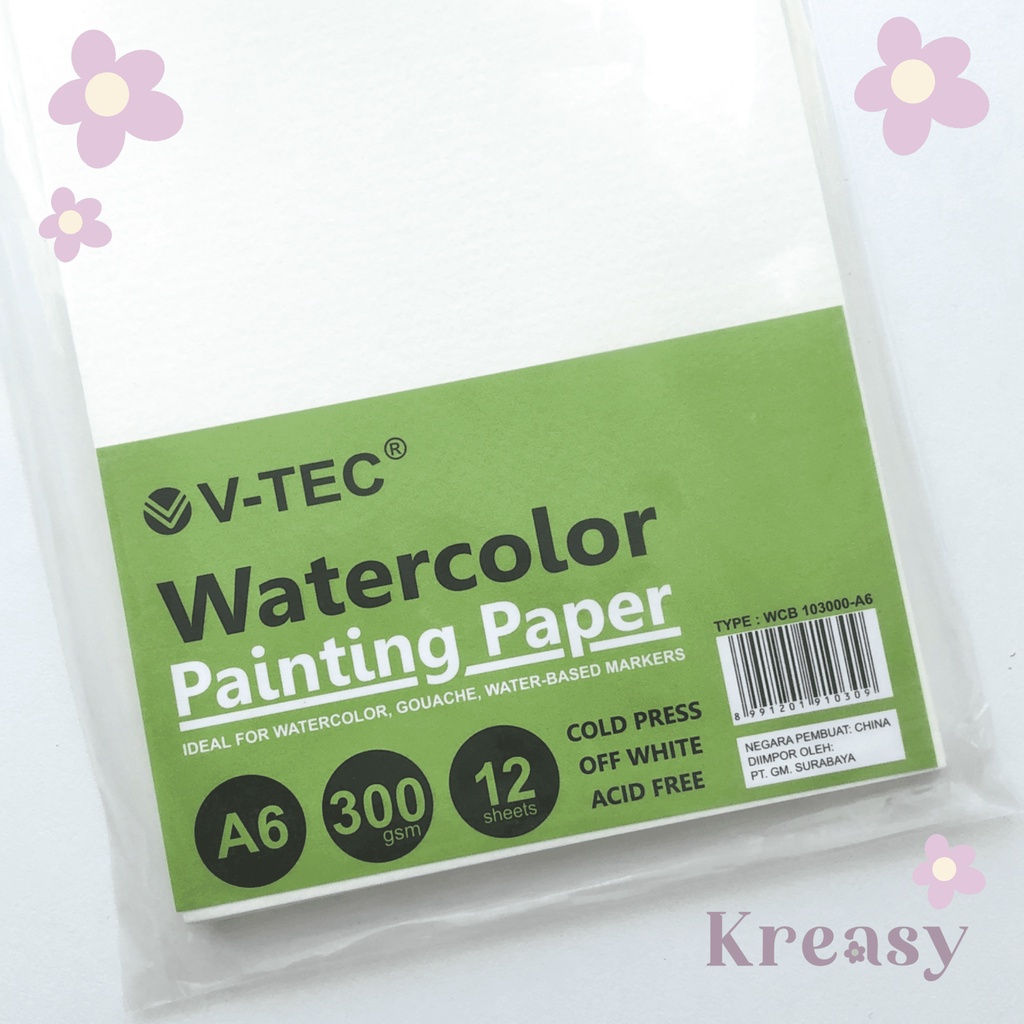 Jual Watercolor Painting Paper V-tec - Kertas Lukis Cat Air Akrilik ...