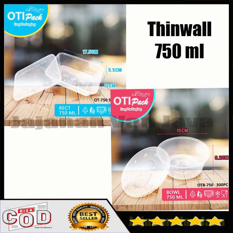 Jual Thinwall 750 Ml Persegi Panjang Bulat Kotak Makan Plastik