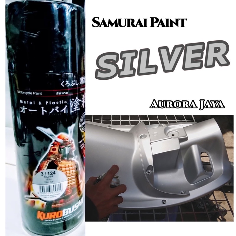 Jual Samurai Paint Silver 124 Silfer Solid Gloss Pilok Tahan Bensin 400ml cat semprot spray ...