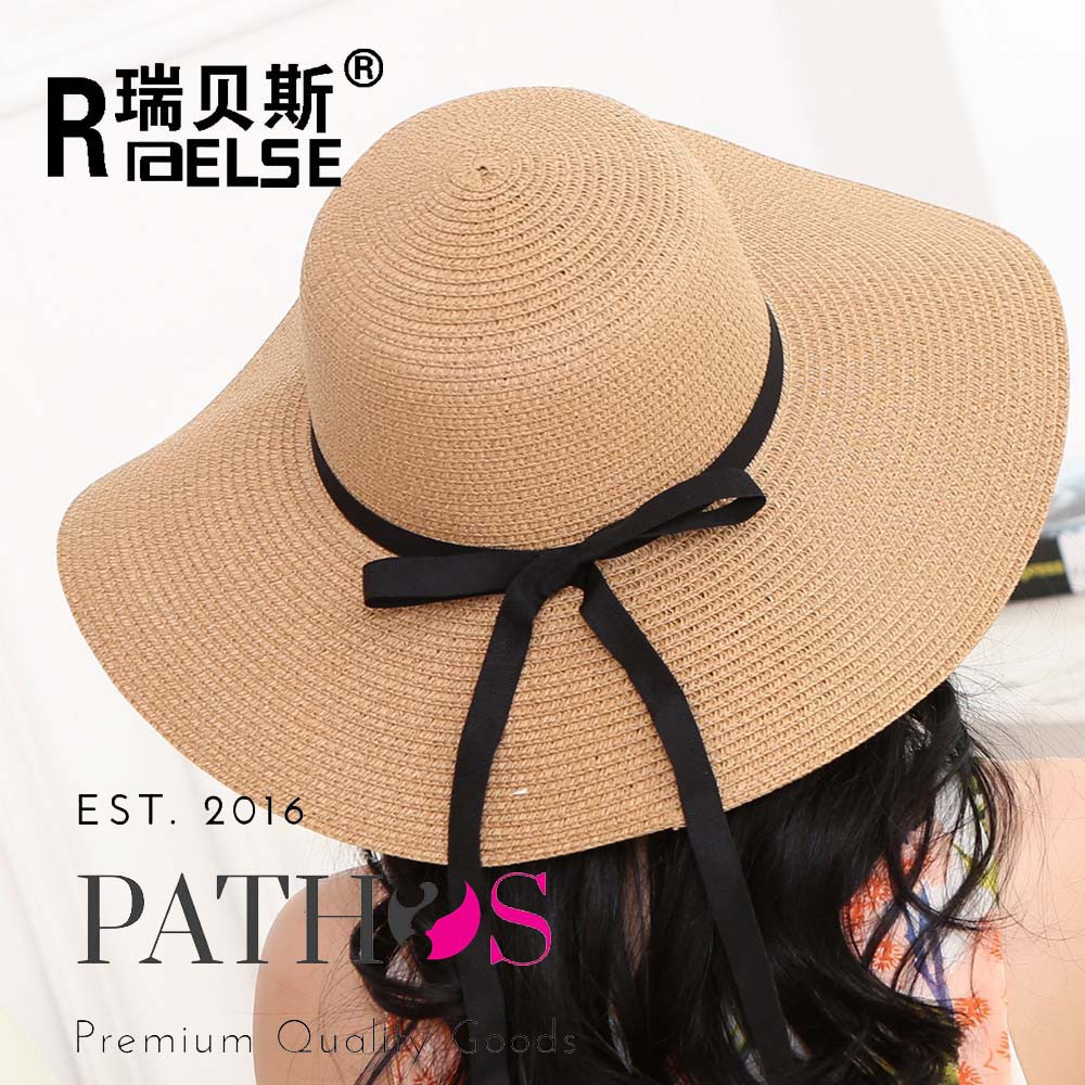 Jual Topi Pantai Lebar Wanita PIta Hitam Papper Import MUsim Panas Indonesia|Shopee Indonesia