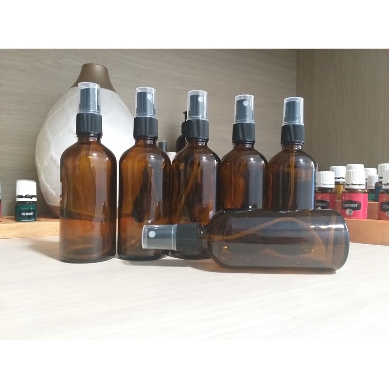 Jual Botol Kaca Spray Hitam Gelap 100ml botol kaca spray diy essential ...
