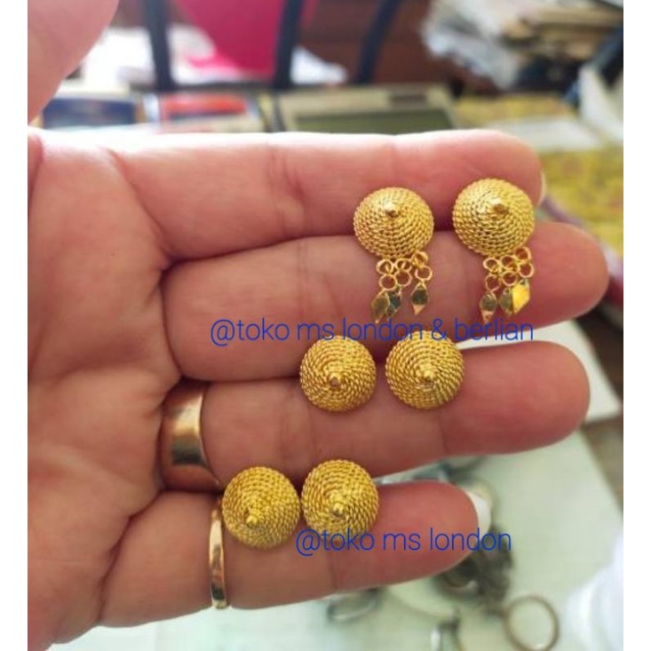 Jual Anting Rumbai & Anting Polos Borobudur Mas London LM Emas Tua ...