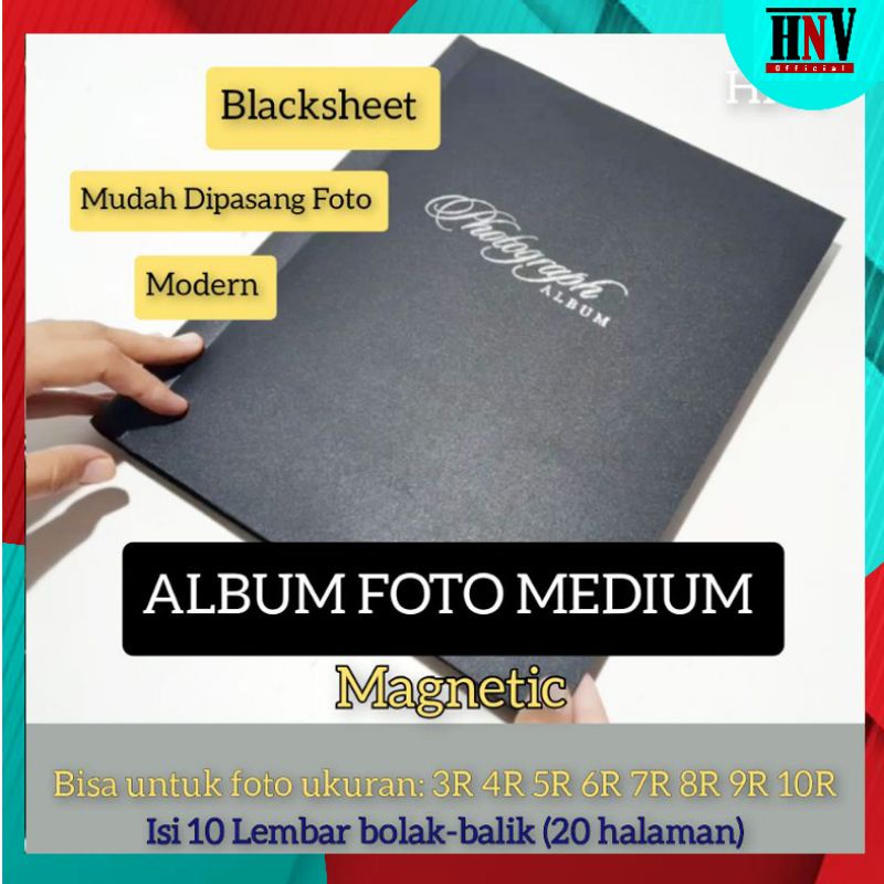 Jual ALBUM MAGNETIC FOTO WEDDING & FAMILY MEDIUM BLACK SHEET | Shopee ...