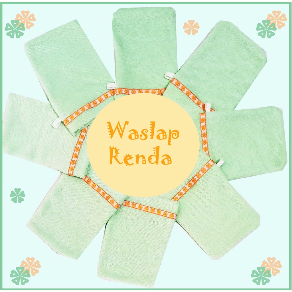 Jual Waslap Bayi Bahan Handuk TEBAL Model Kotak RENDA sb Polos Warna ...