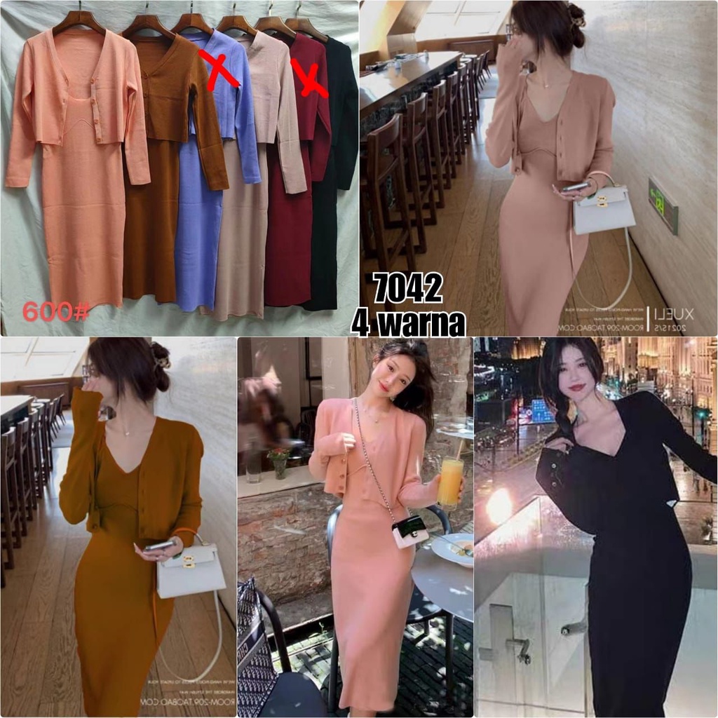 Jual Aurelyn dress ( dress + cardigan ) | Shopee Indonesia