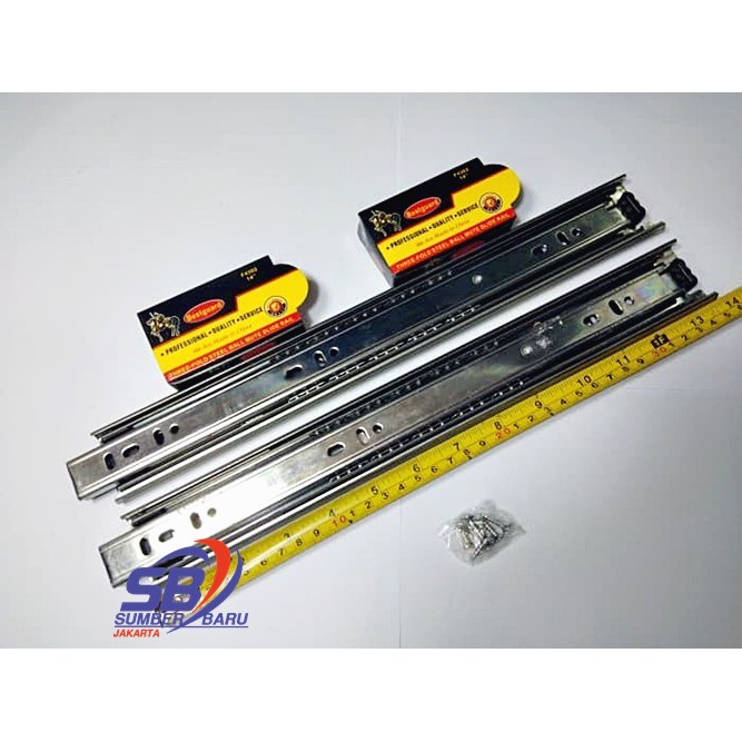 Jual REL LACI 40CM / RELL SLIDING LACI 40 CM BESI DOUBLE TRACK BALL ...