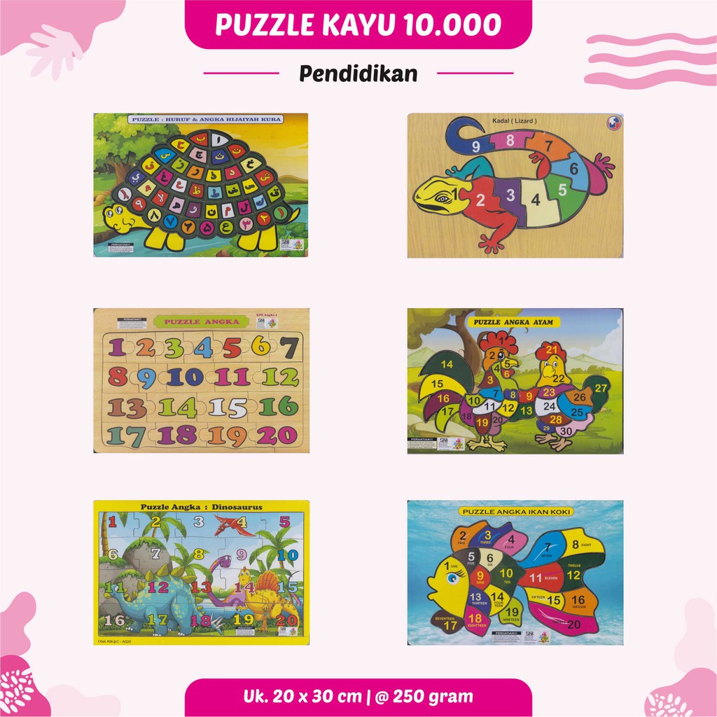Jual Puzzle Edukasi Anak / Puzzle Anak / Puzzle Kayu : HURUF DAN ANGKA ...