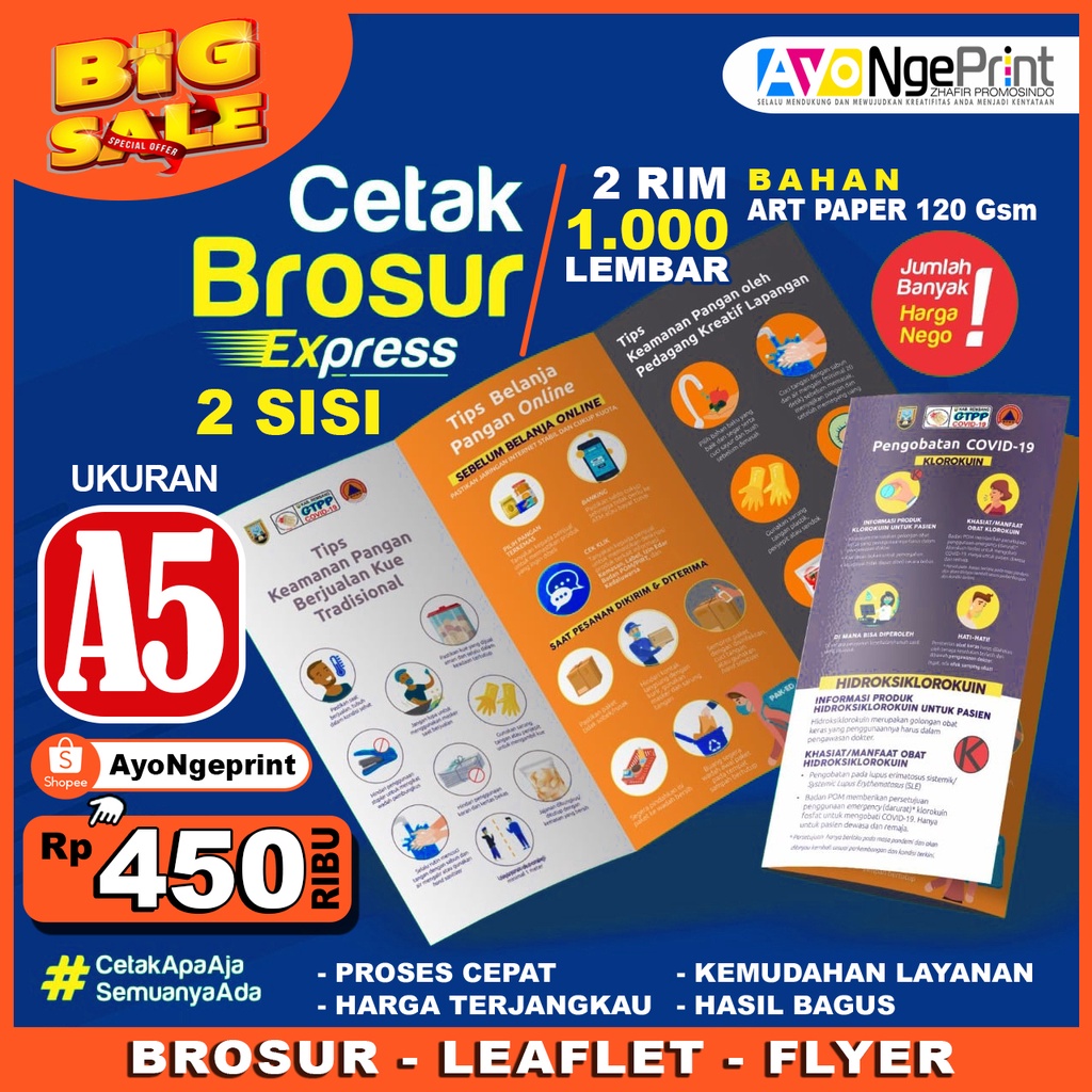 Jual Cetak Brosur Flyer Leaflet A5 (14.8x21 CM) Murah | Print 2 Sisi ...