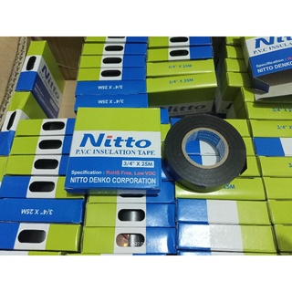 Jual NITTO ISOLASI LISTRIK ORIGINAL 3/4 INCHI 25M TAPE HITAM PVC KABEL ...