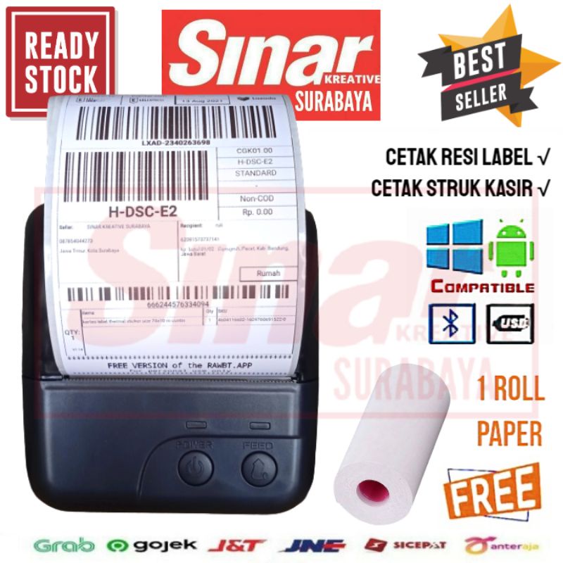 Jual PRINTER THERMAL BLUETOOTH 80MM EPX80B CETAK RESI ANDROID DAN STRUK KASIR PORTABLE - USB ...