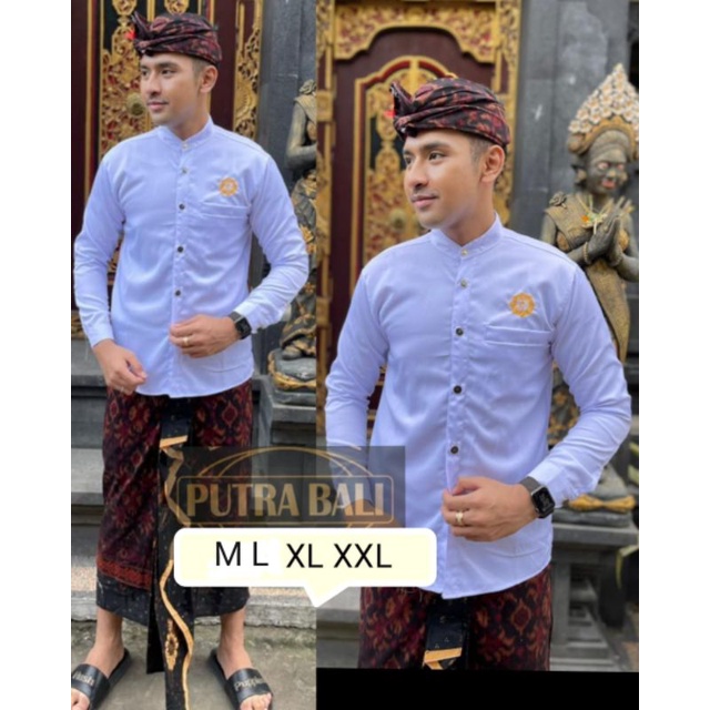 Jual Set Putra Bali Lengkap Kemeja Saput Udeng Setengah Jadi Slempong