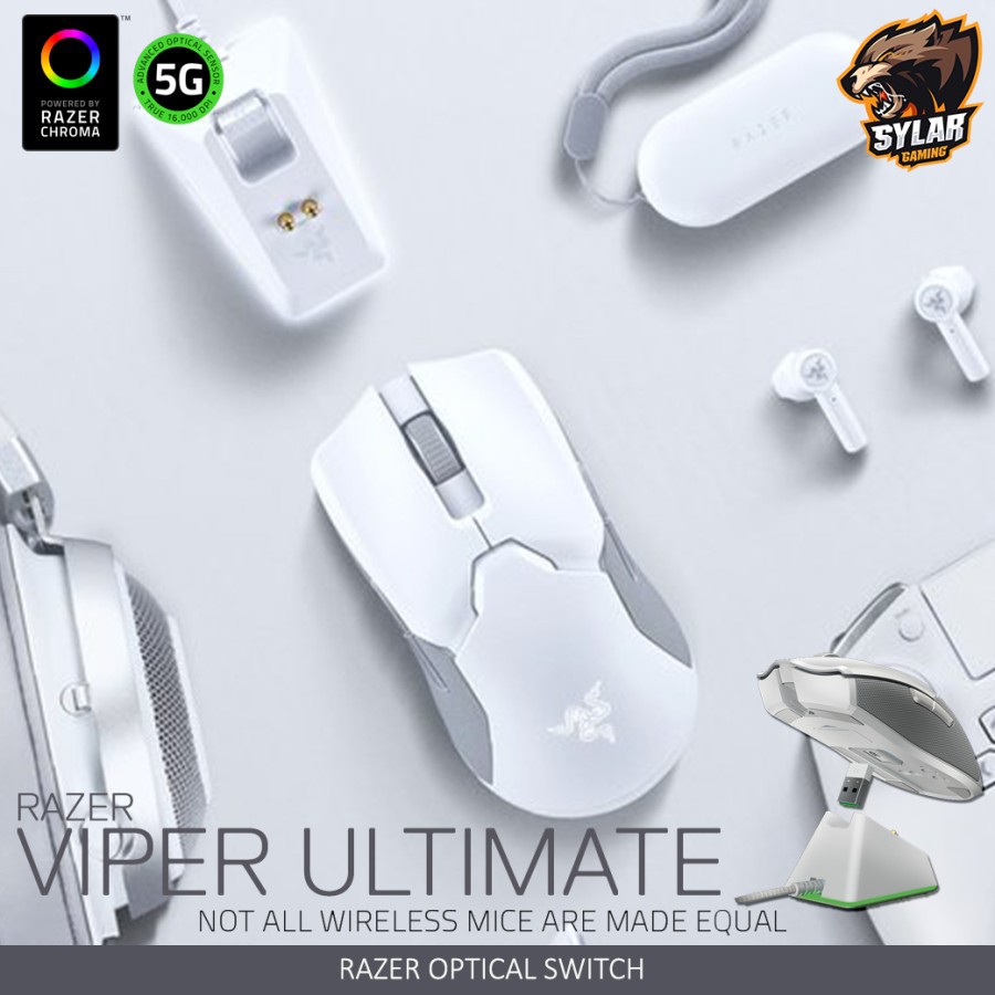 Jual Razer Viper Ultimate Mercury White Hyperspeed Wireless Gaming ...