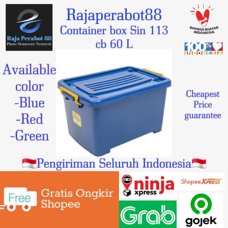Jual Shinpo Sinplas 113 CB 60 Container Box Plastik 60 liter Dengan ...