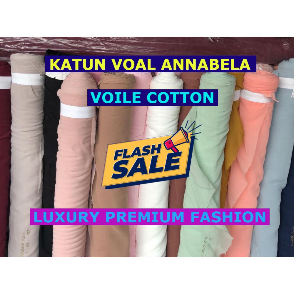 Kain VOAL SUPERFINE ANABELLA Voile Premium - Murah Grosir | Shopee ...