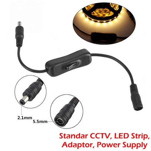 Jual Inline Switch Saklar Kabel Segaris 2.1x5.5mm Cable Power Supply ...