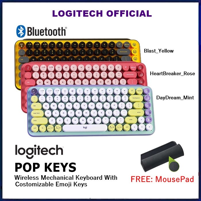 Jual Logitech POP Keys Wireless Mechanical Emoji Keyboard | Shopee ...