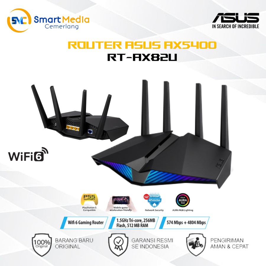 Jual ASUS RT-AX82U AX5400 WiFi 6 With AiMesh AX 5400 WIFI6 Wireless Router | Shopee Indonesia