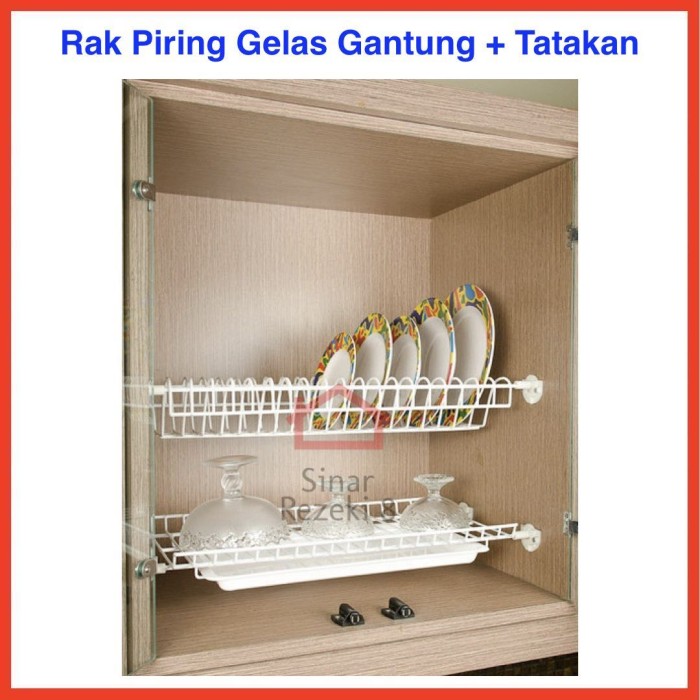 Jual Rak Piring Gelas Gantung Modelline P60L + T Dapur Kitchen 2 Susun ...