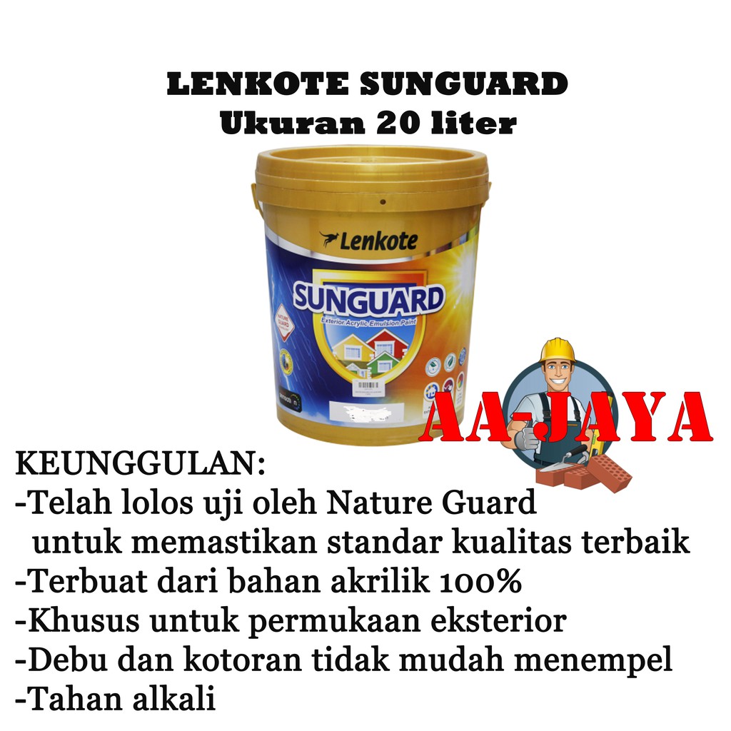 Jual Lenkote Sunguard / Cat Tembok Exterior 20 liter | Shopee Indonesia