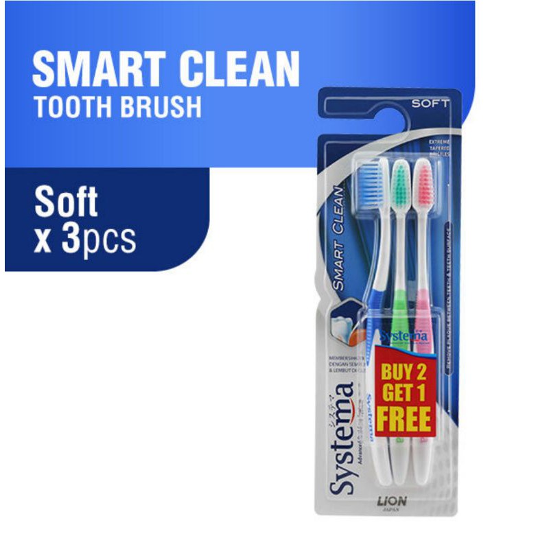 Jual SYSTEMA Sikat Gigi smart Clean Soft isi 3 | Shopee Indonesia