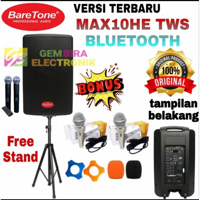Jual Aktif Speaker 10 inch MAX10he baretone original | Shopee Indonesia