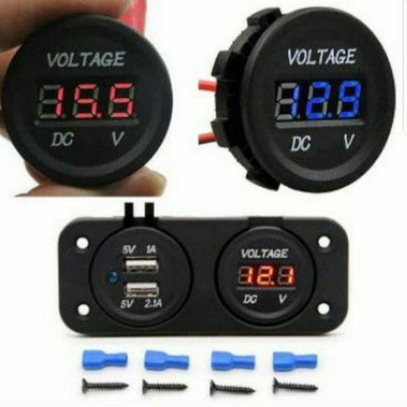 Jual VOLTMETER AKI PLUS CASAN HP USB TANAM DI BODY NMAX VARIO 125 VARIO ...