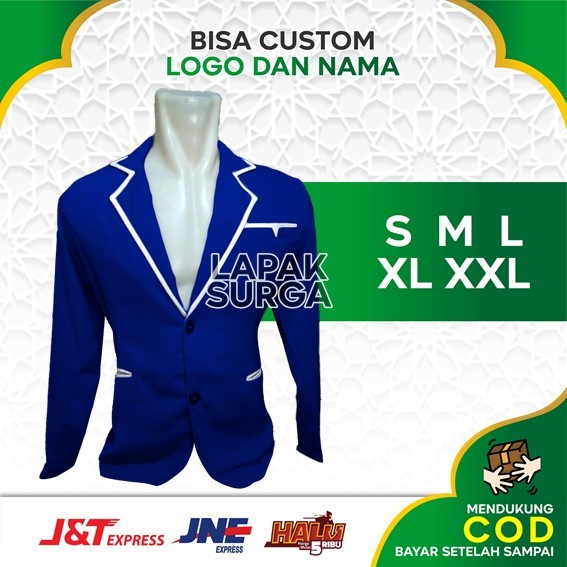 Jual Almamater Almet Blazer Biru Polos Pesantren Sekolah Organisasi ...