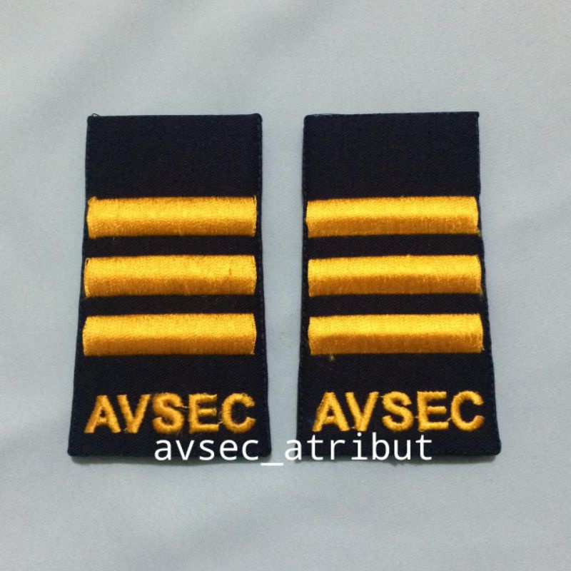 Jual BAR AVSEC BALOK III KUNING BORDIR/PANGKAT AVSEC/ATRIBUT AVSEC ...