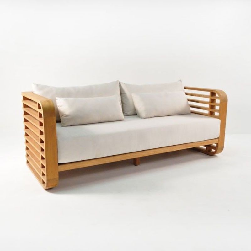 Jual Dions Modern Wood Sofa , Kursi Tamu Kayu Jati | Shopee Indonesia