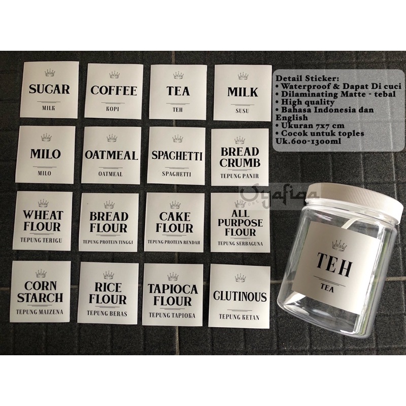 Jual sticker label pantry,bumbu dapur (english ) | Shopee Indonesia
