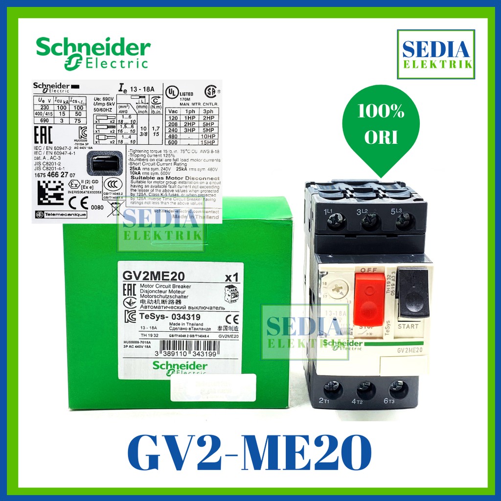 Jual Motor Circuit Breaker MCB GV2ME20 GV2 ME20 GV2 ME 20 | Shopee ...