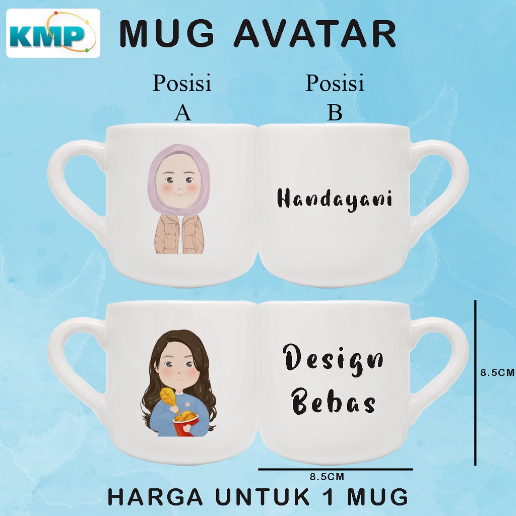 Jual MUG / GELAS CUSTOM UNIK KARIKATUR / AVATAR (V1) (KARIKATUR CEWEK ...