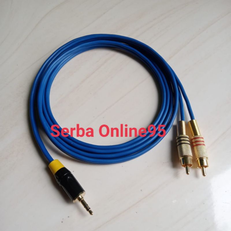 Jual KABEL AUDIO JACK 3,5MM STEREO TO RCA KUALITAS BAGUS | Shopee Indonesia