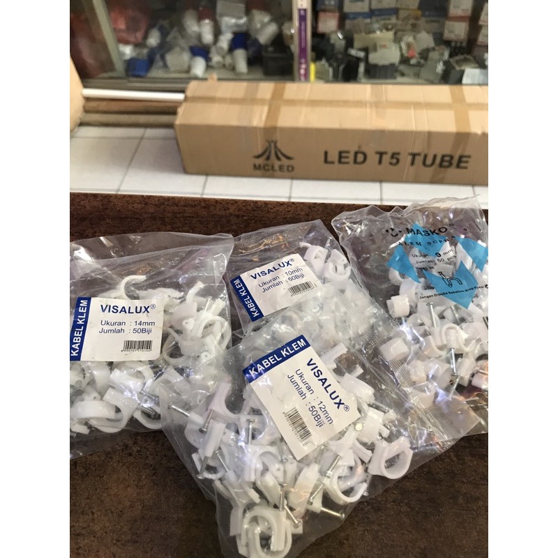 Jual PAKU KLEM KABEL UKURAN 14mm 12mm 10mm 9mm PAKU KLEM VISALUX DAN ...