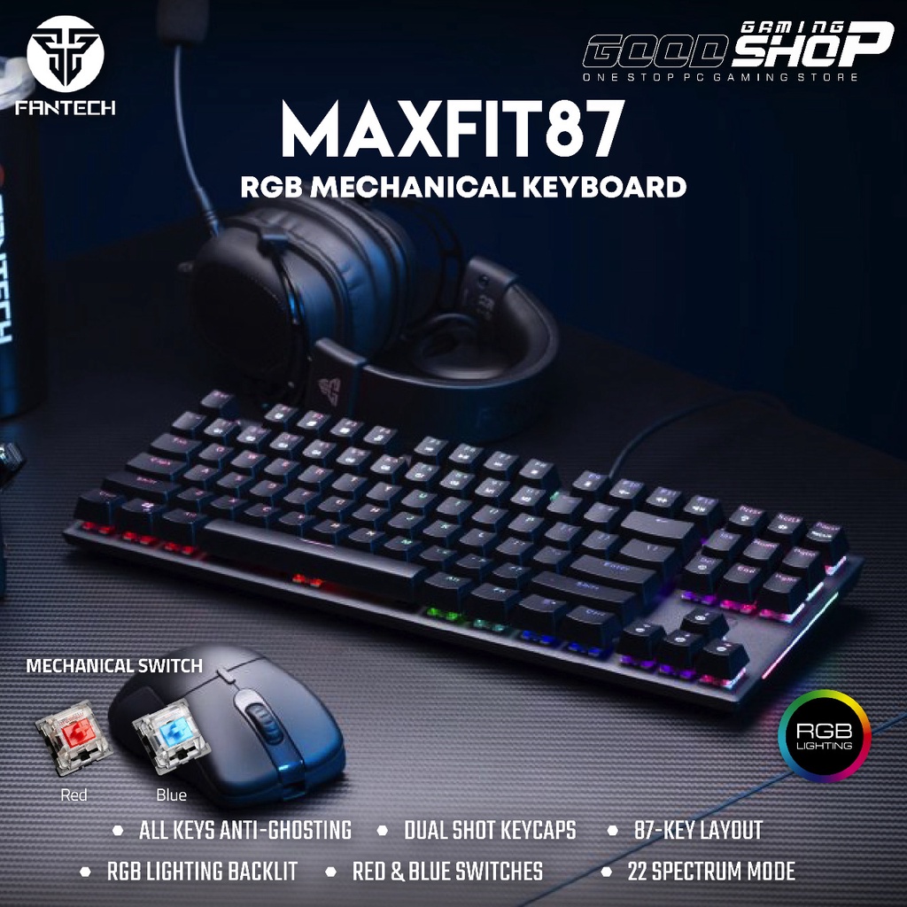 Jual Fantech MAXFIT87 MK856 / MK-856 RGB TKL - Mechanical Gaming ...