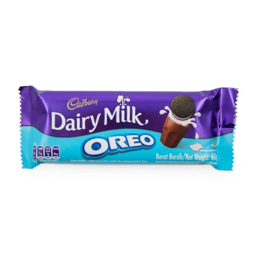 Jual Coklat Cadbury Dairy Milk Oreo 60gr barcode 8901233024233 | Shopee ...