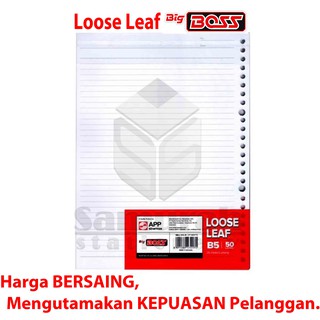 Jual Loose Leaf B5 100 Big Boss Besar Bergaris / Kertas isi Binder File Ukuran B5 isi 100 Lembar ...